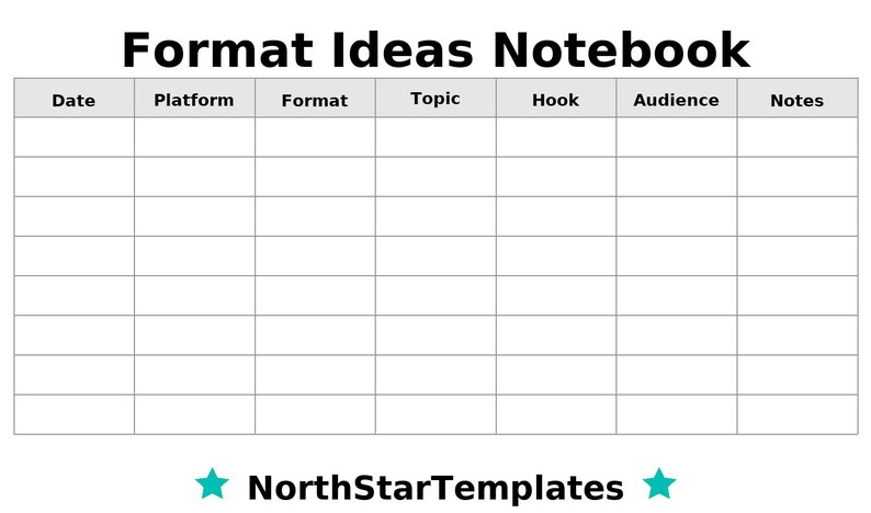 Format Ideas Notebook Premium Printable and Editable Template DE EN ES ...