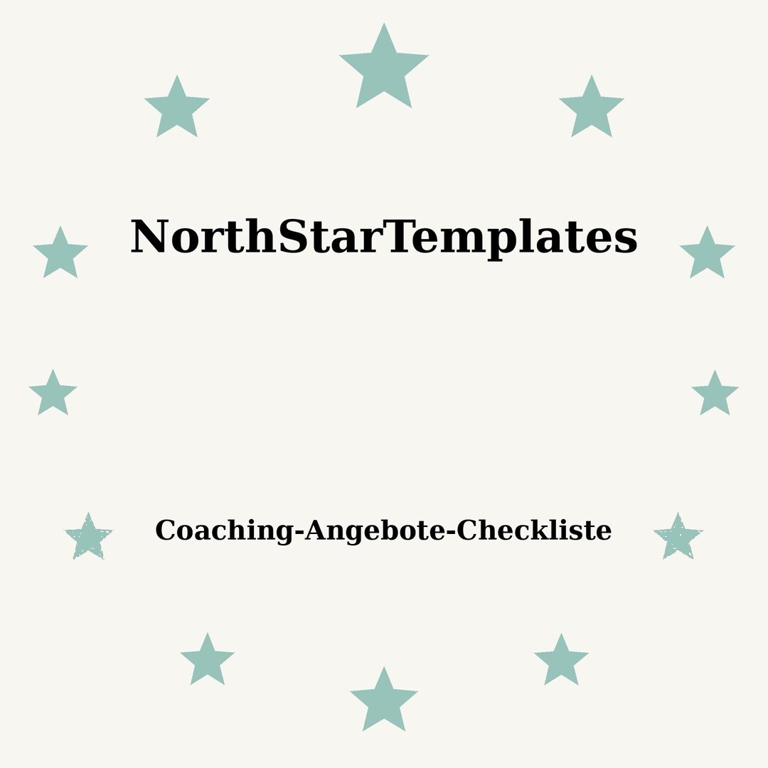Coaching Offers Checklist Premium Printable and Editable Template DE EN ...