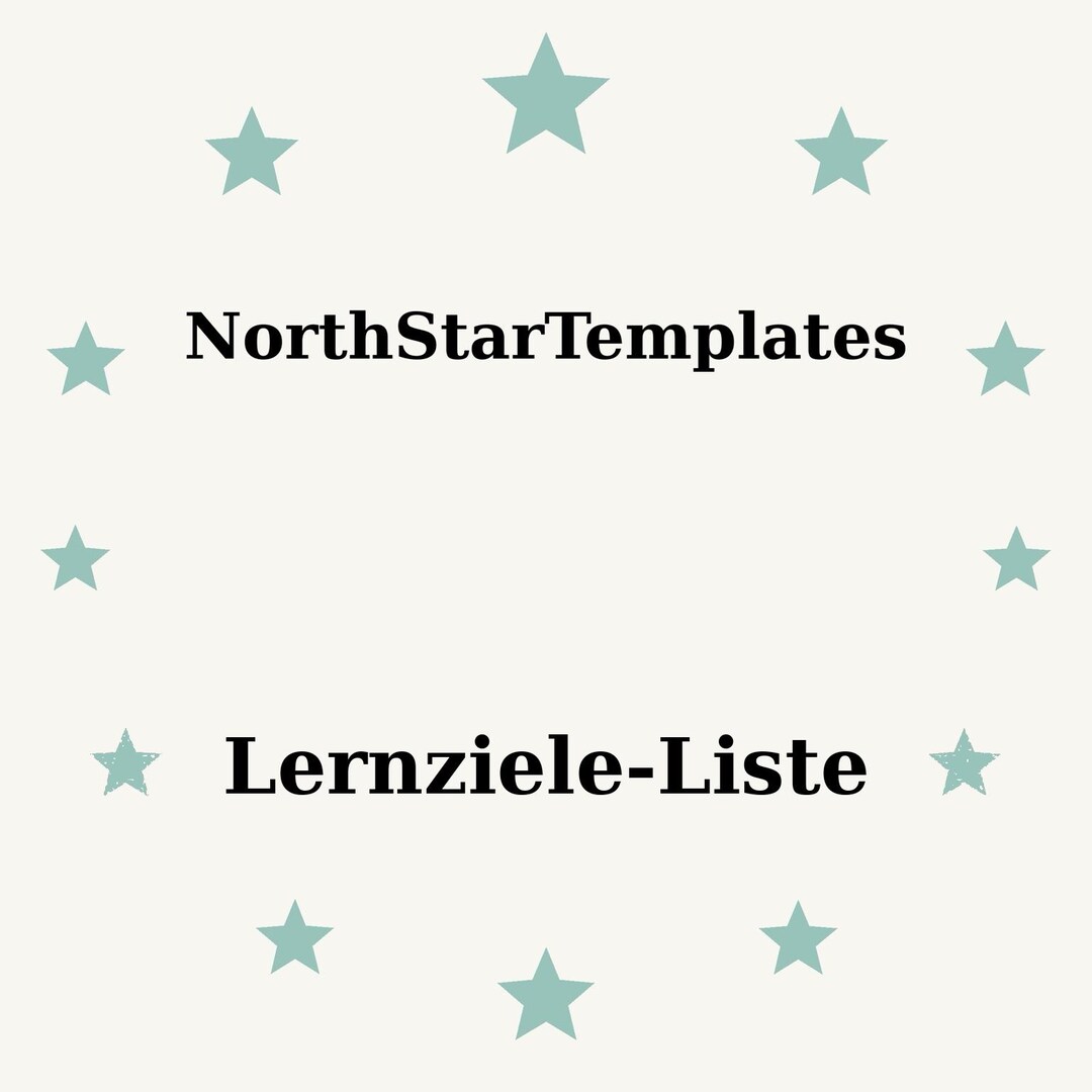 Learning Goals List Premium Printable and Editable Template DE EN ES - Etsy