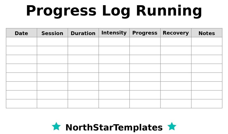 Progress Log Running Premium Printable and Editable Template DE EN ES ...
