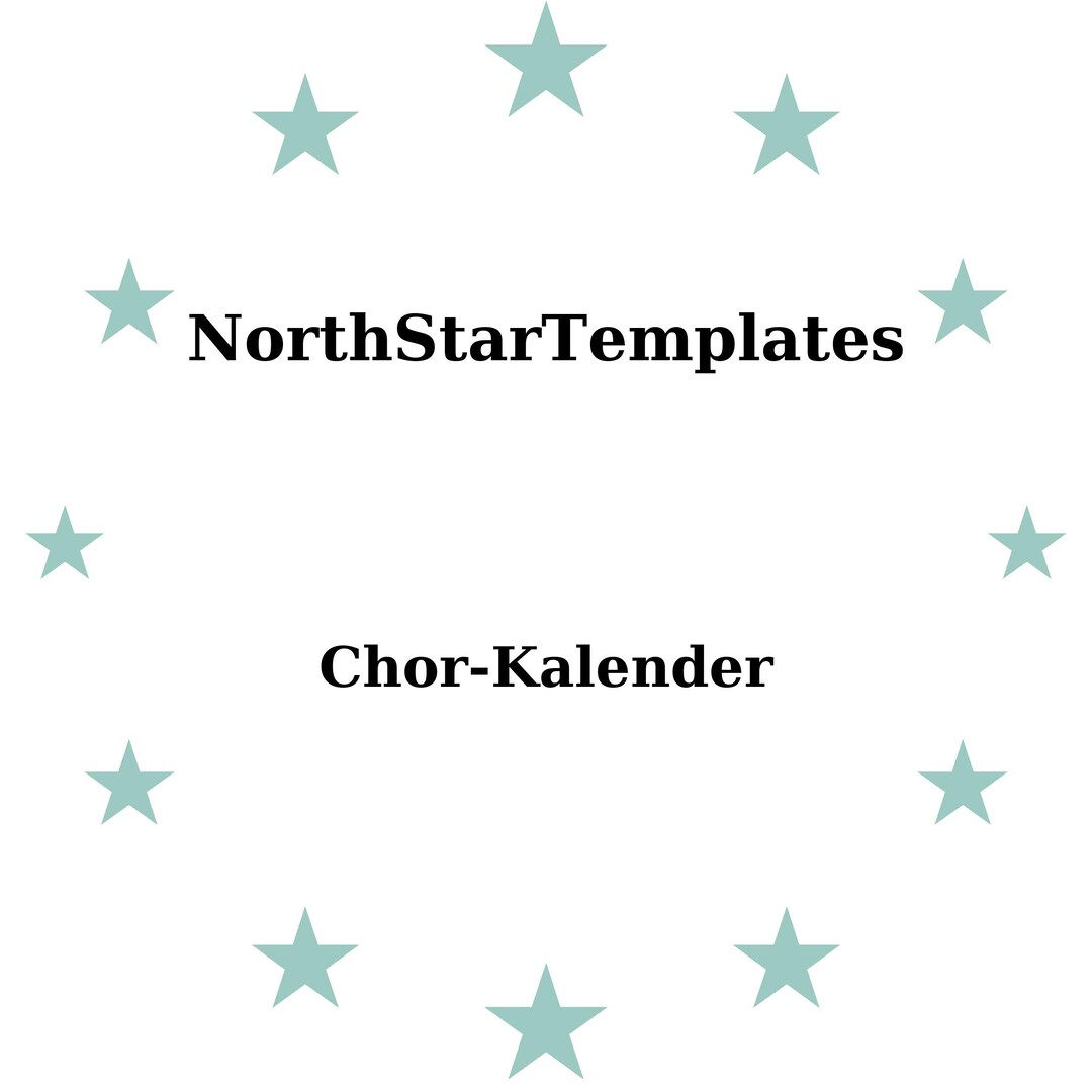 Choir Calendar Premium Printable and Editable Template DE EN ES - Etsy