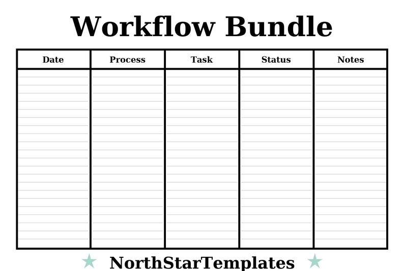 Workflow Bundle — Premium Printable & Editable Template DE EN ES - Etsy