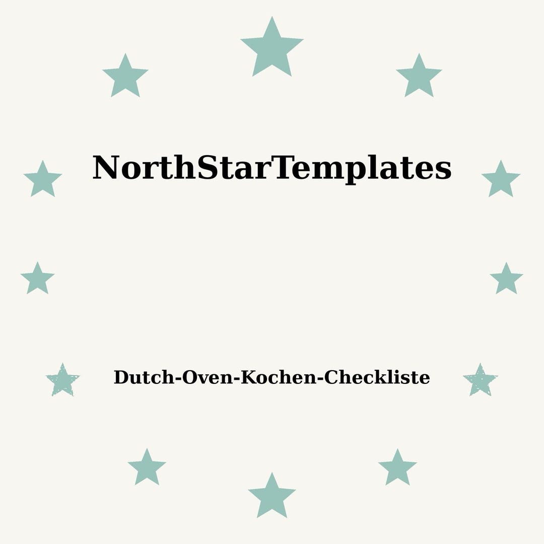 Dutch Oven Cooking Checklist Premium Printable and Editable Template DE ...