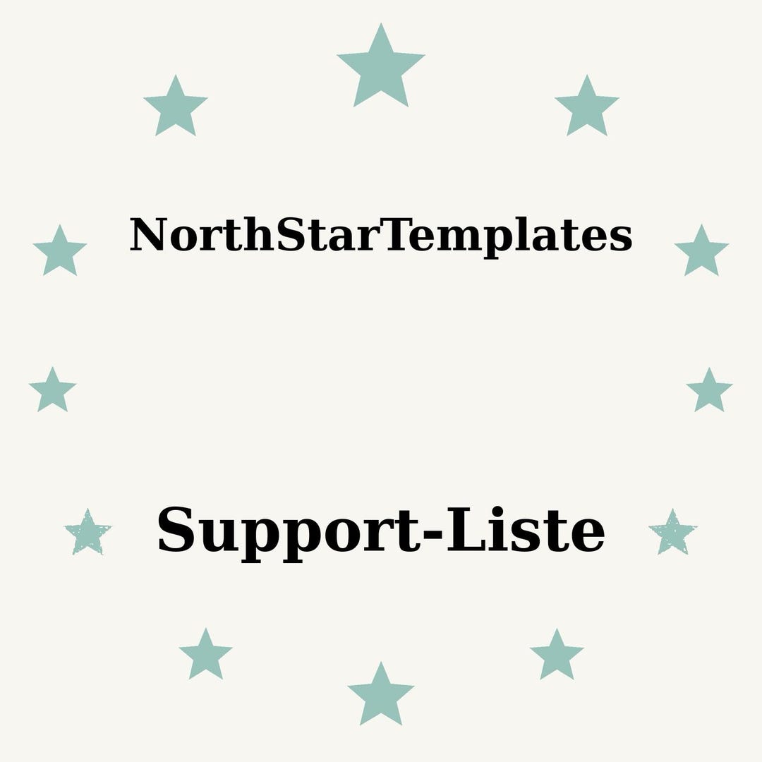 Support List Premium Printable and Editable Template DE EN ES - Etsy