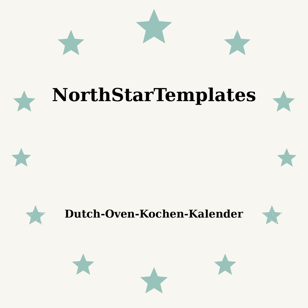 Dutch Oven Cooking Calendar Premium Printable and Editable Template DE ...