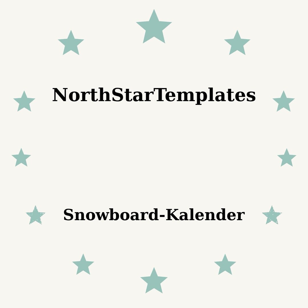 Snowboard Calendar Premium Printable and Editable Template DE EN ES - Etsy