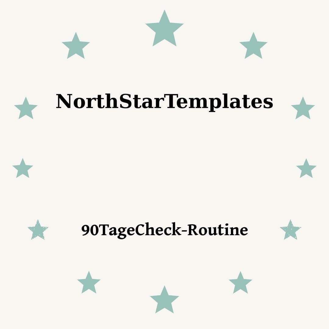 90 Day Check Routine Premium Printable and Editable Template DE EN ES ...