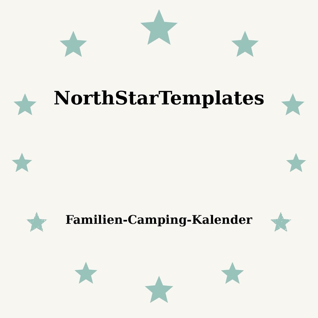 Family Camping Calendar Premium Printable and Editable Template DE EN ...