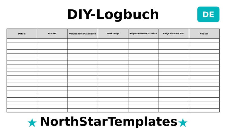 Diy Logbook Premium Printable and Editable Template DE EN ES - Etsy