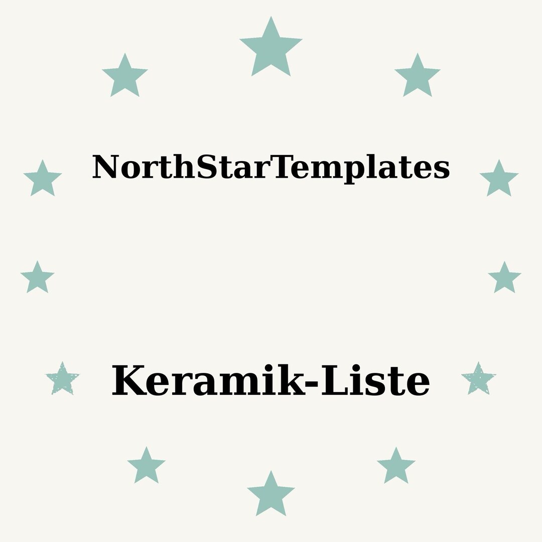 Ceramics List Premium Printable and Editable Template DE EN ES - Etsy