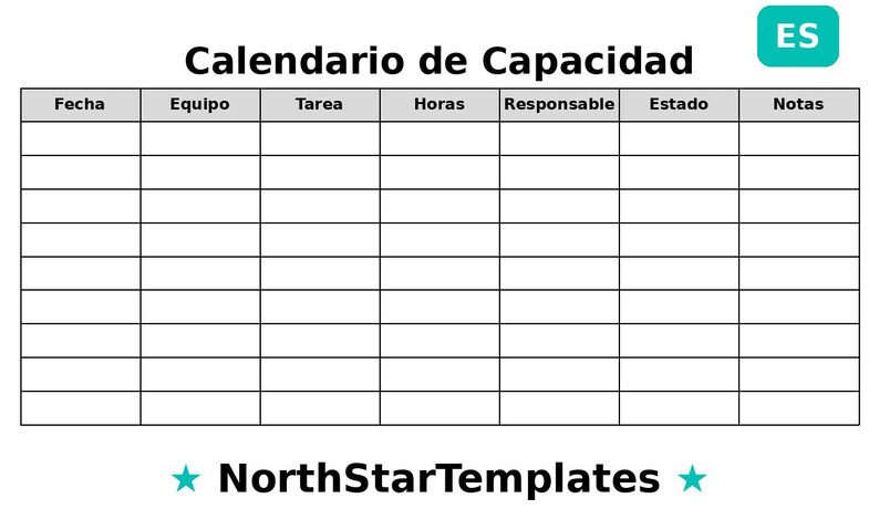 Capacity Calendar Premium Printable and Editable Template DE EN ES - Etsy