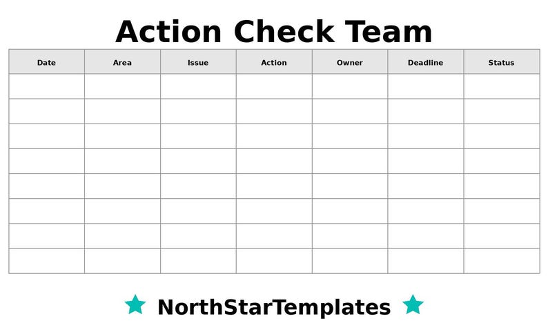 Action Check - Team Premium Printable and Editable Template DE EN ES - Etsy