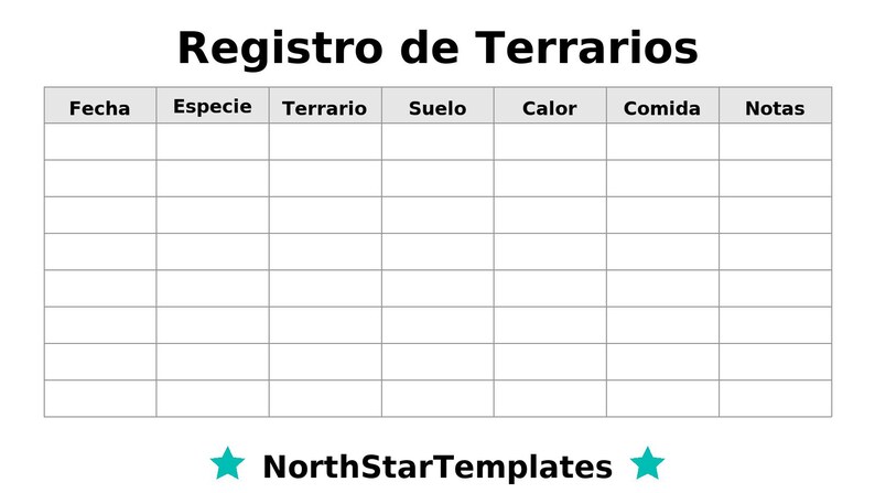 Terrarium Logbook Premium Printable and Editable Template DE EN ES - Etsy