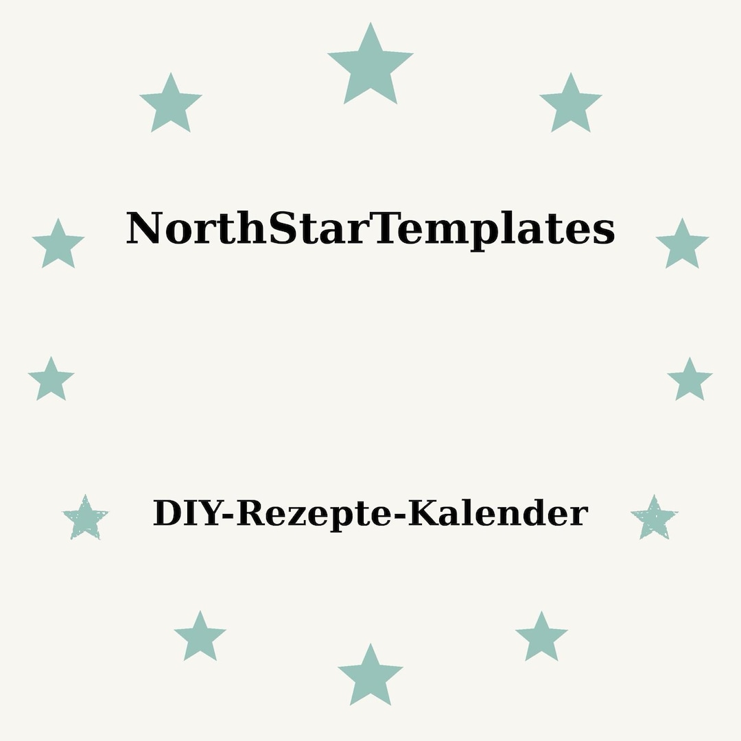 Diy Recipes Calendar Premium Printable and Editable Template DE EN ES ...