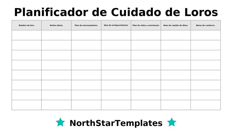 Parrot Care Planner Premium Printable and Editable Template DE EN ES - Etsy