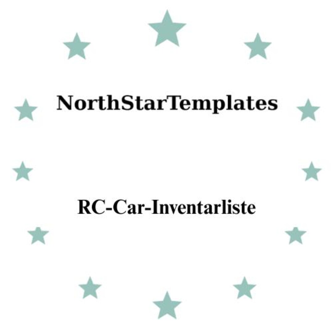 Rc Car Inventory List Premium Printable and Editable Template DE EN ES ...