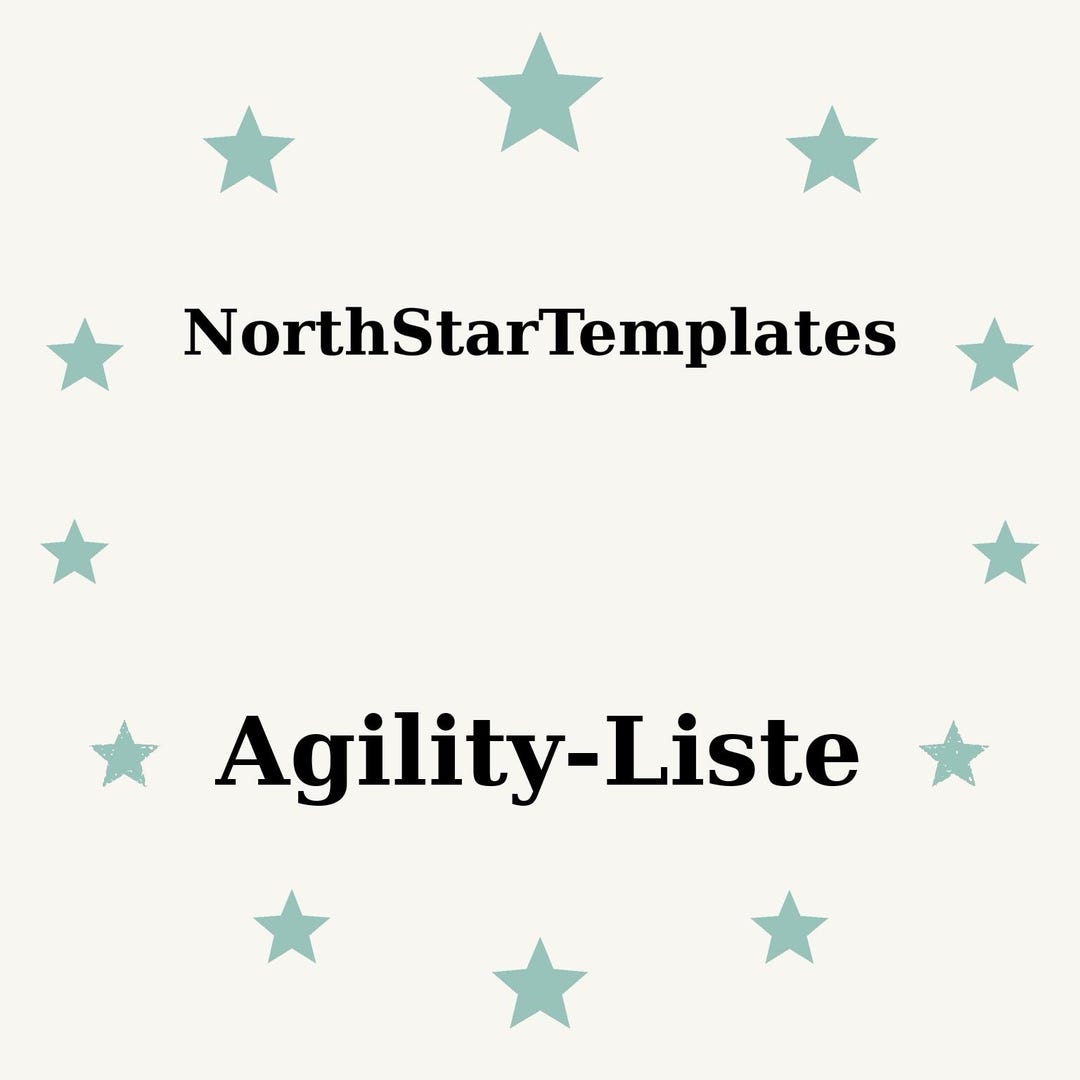 Agility List Premium Printable and Editable Template DE EN ES - Etsy
