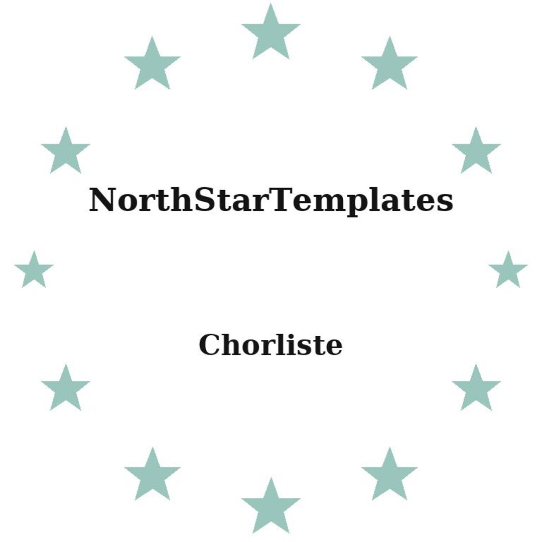 Choir List Premium Printable and Editable Template DE EN ES - Etsy