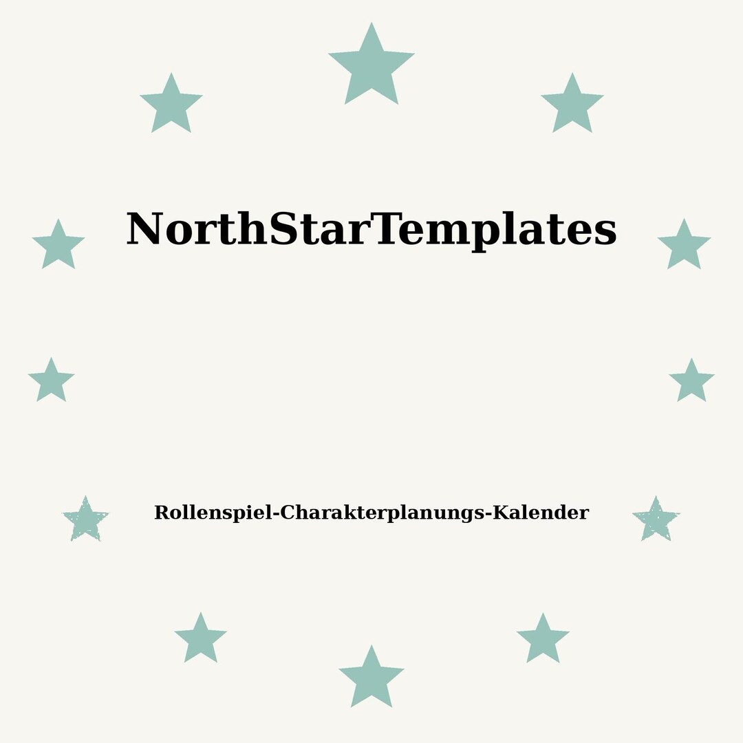 Role-playing Character Planning Calendar Premium Printable and Editable ...