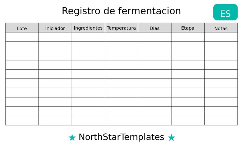 Fermentation Tracker Premium Printable and Editable Template DE EN ES ...