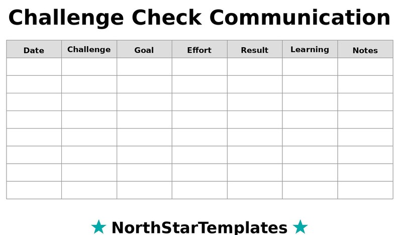 Communication Challenge Check Premium Printable and Editable Template ...