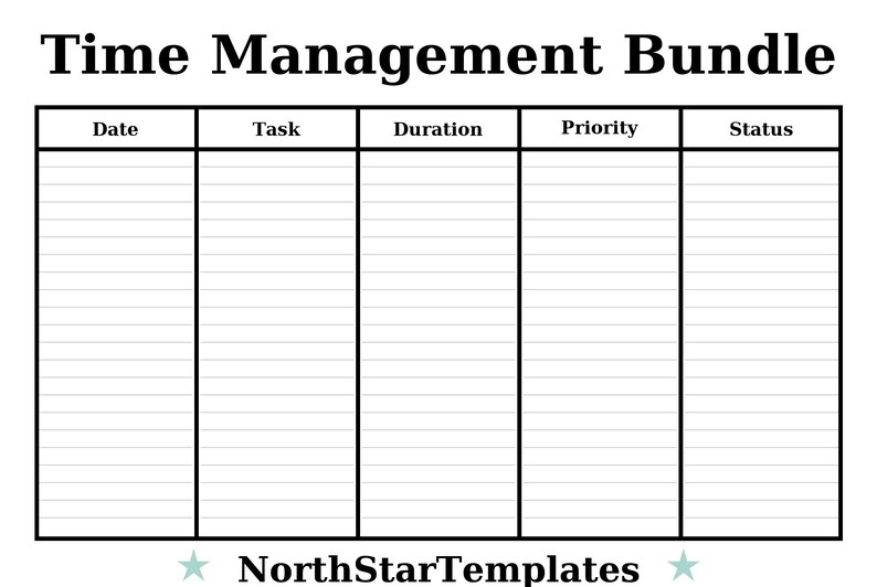 Time Management Bundle — Premium Printable & Editable Template DE EN ES ...