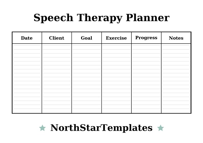 Speech Therapy Planner Premium Printable and Editable Template DE EN ES ...