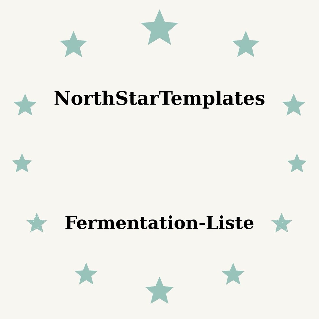Fermentation List Premium Printable and Editable Template DE EN ES - Etsy