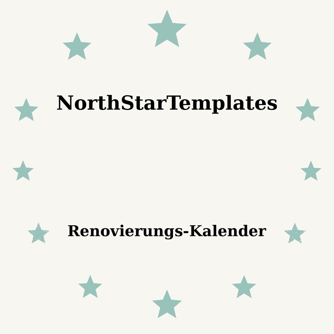 Renovation Calendar Premium Printable and Editable Template DE EN ES - Etsy