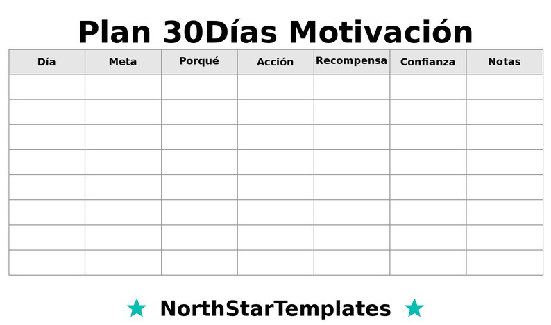 30-day Plan - Motivation Premium Printable and Editable Template DE EN ...