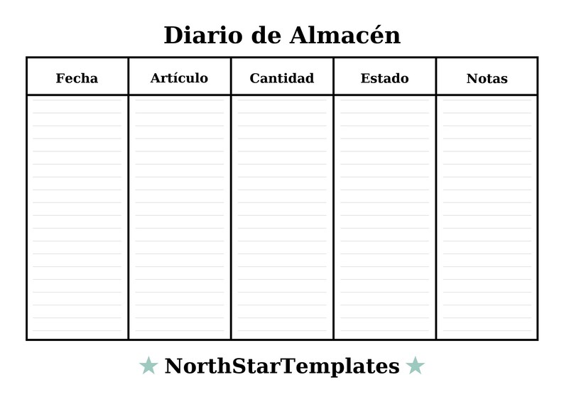Warehouse Logbook Premium Printable and Editable Template DE EN ES - Etsy