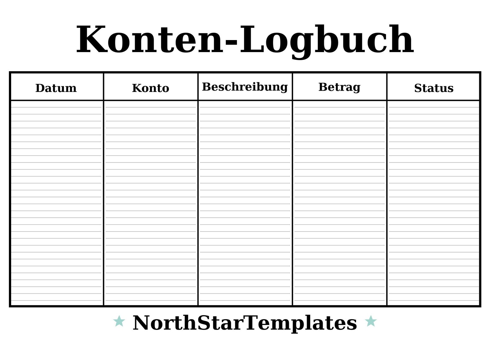 Account Logbook — Premium Printable & Editable Template DE EN ES - Etsy