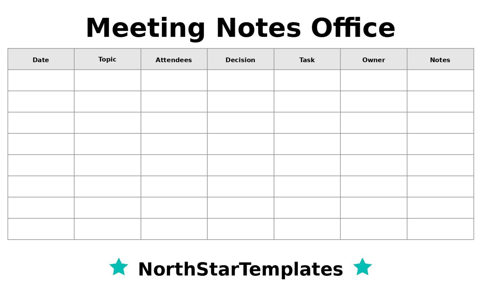 Office Meeting Notes Premium Printable and Editable Template DE EN ES ...