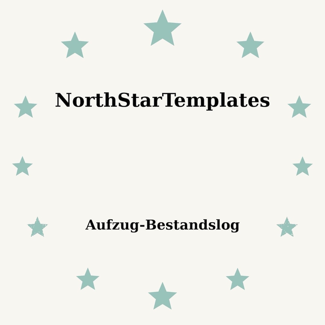 Elevator Inventory Log Premium Printable and Editable Template DE EN ES ...