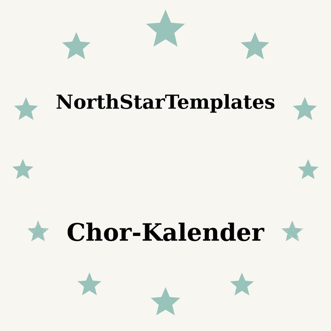 Choir Calendar Premium Printable and Editable Template DE EN ES - Etsy