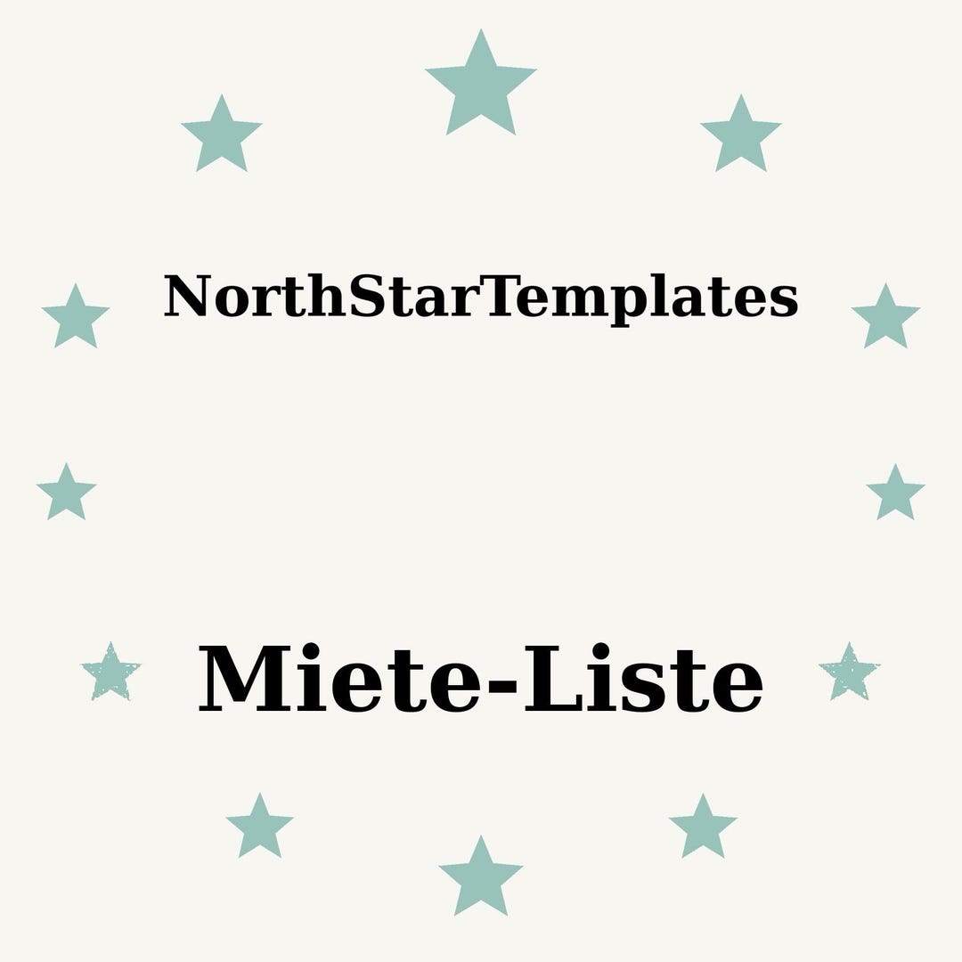 Rent List Premium Printable and Editable Template DE EN ES - Etsy