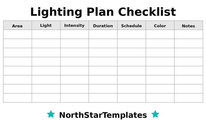 Light Plan Checklist Premium Printable and Editable Template DE EN ES ...