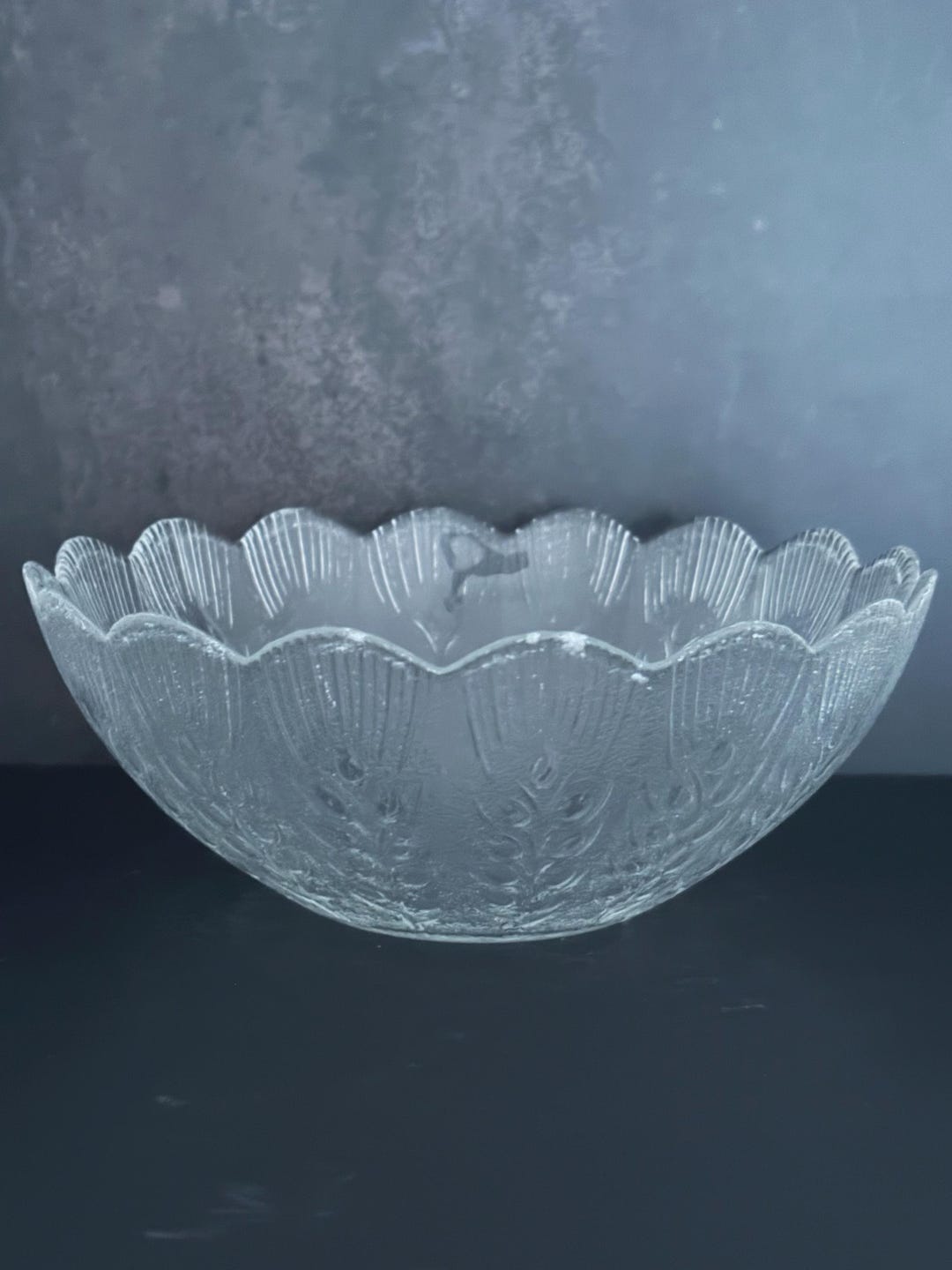 Vintage Arcoroc France Country Wheat Glass Serving Bowl | Textured ...