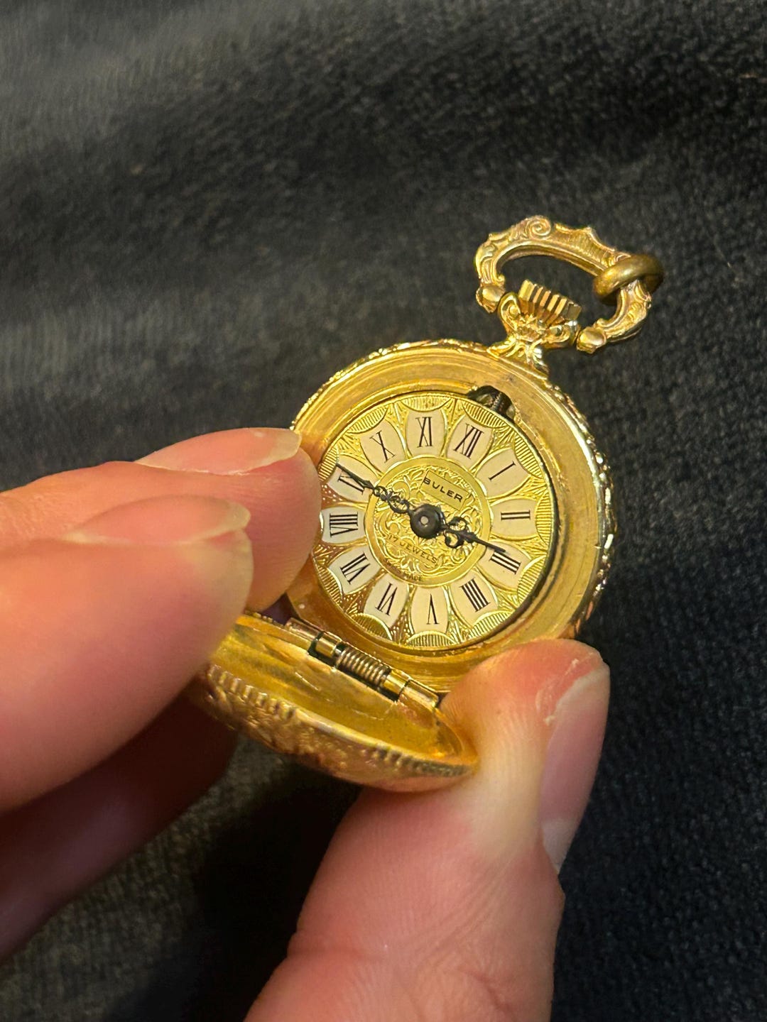 Vintage Gold-tone Buler 17 Jewel Mechanical Pendant Watch *not Running ...