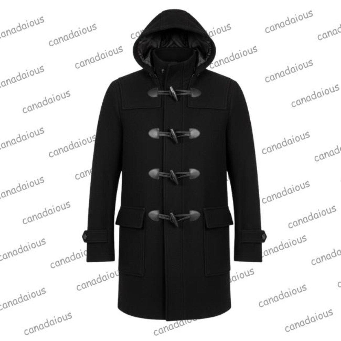 Men’s Wool Blend Toggle Duffle Coat – Hooded Winter Outerwear - Etsy