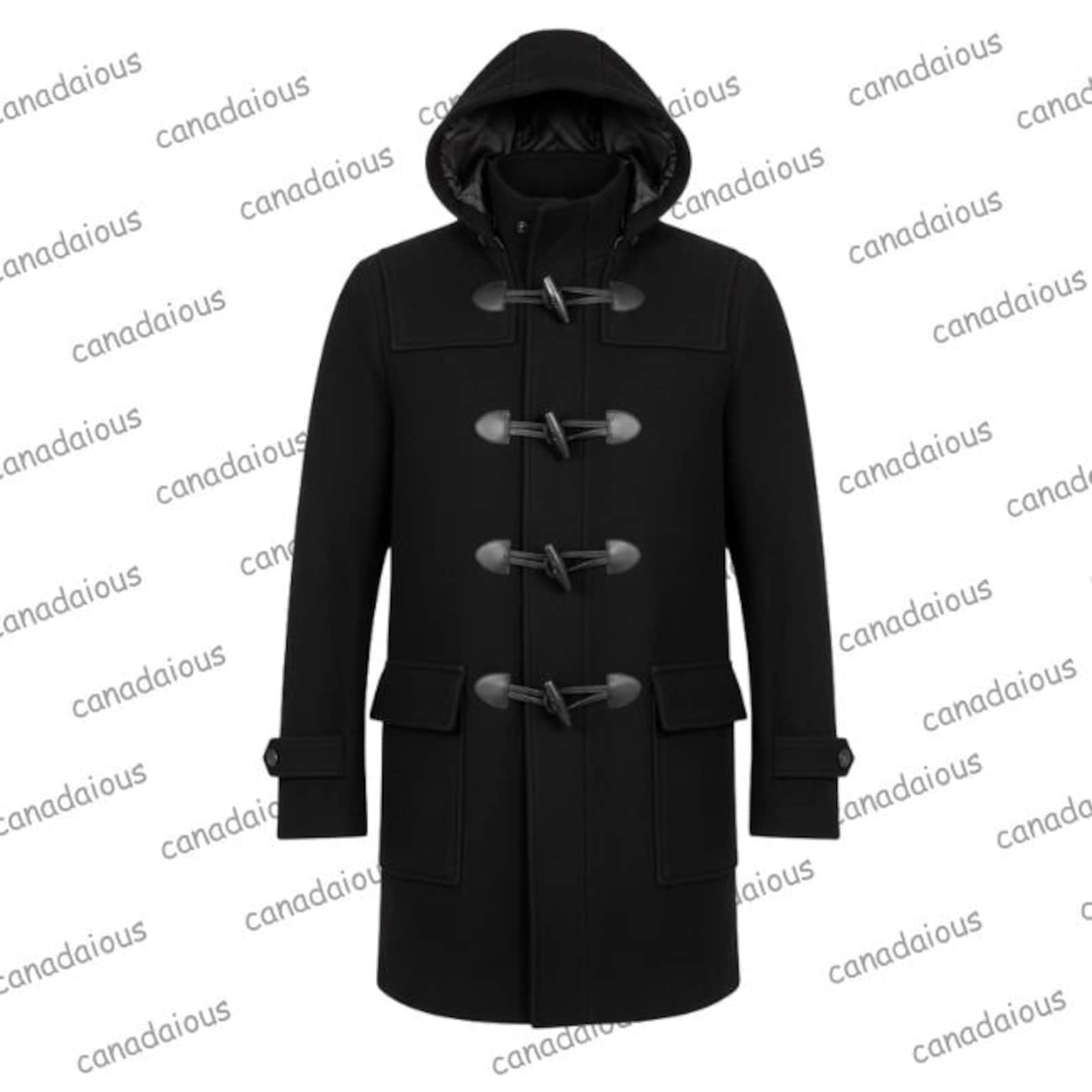 Men’s Wool Blend Toggle Duffle Coat – Hooded Winter Outerwear - Etsy