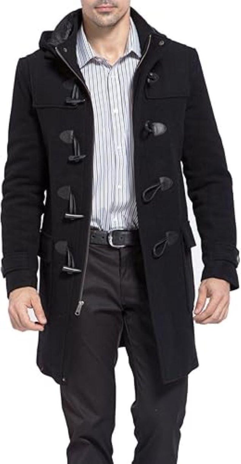 Men’s Wool Blend Toggle Duffle Coat – Hooded Winter Outerwear - Etsy