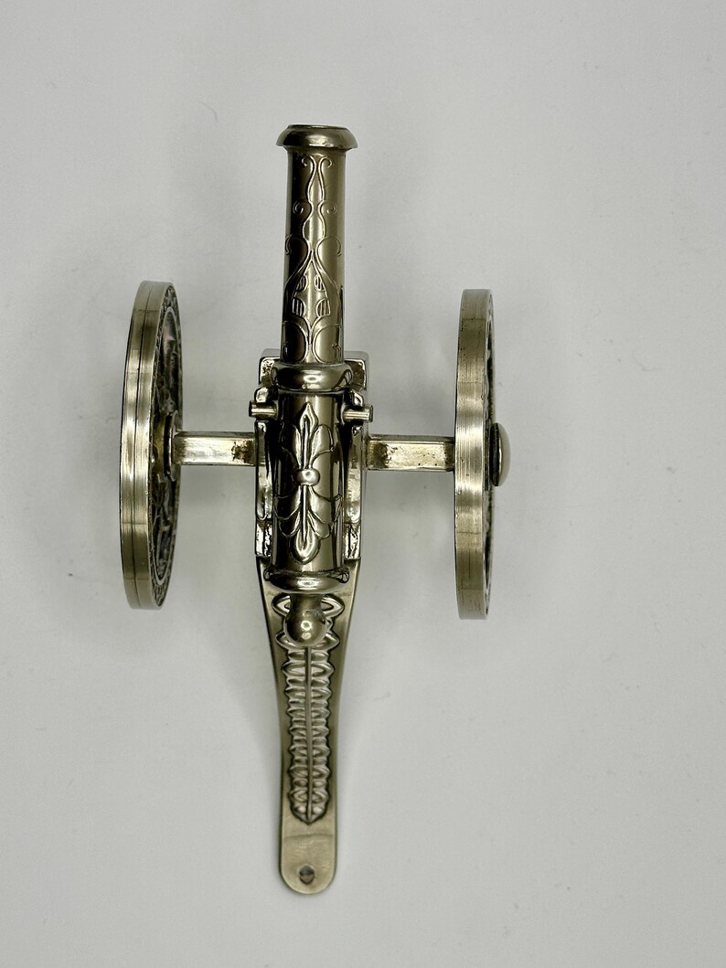 Vintage Silver-plated Ornamental Field Cannon, Decorative Artillery ...