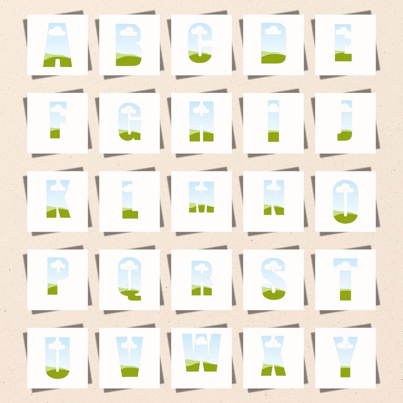 DIY Alphabets on Canva,editable Canva Varsity Alphabet Bundle,doodle ...