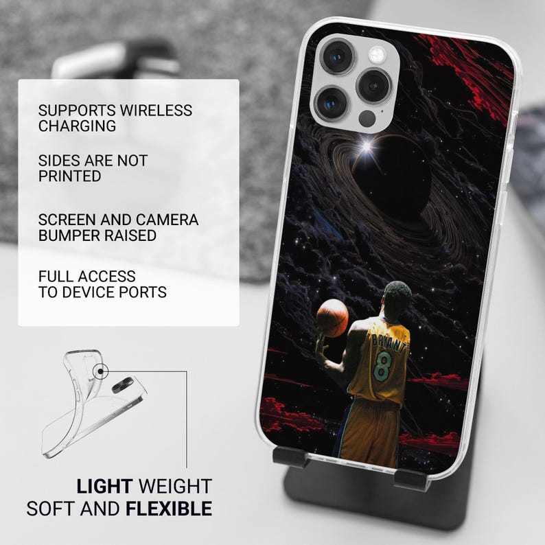 Kobe Bryant Phone Case Basketball NBA Cover for iPhone 17pro, 16, 15 ...