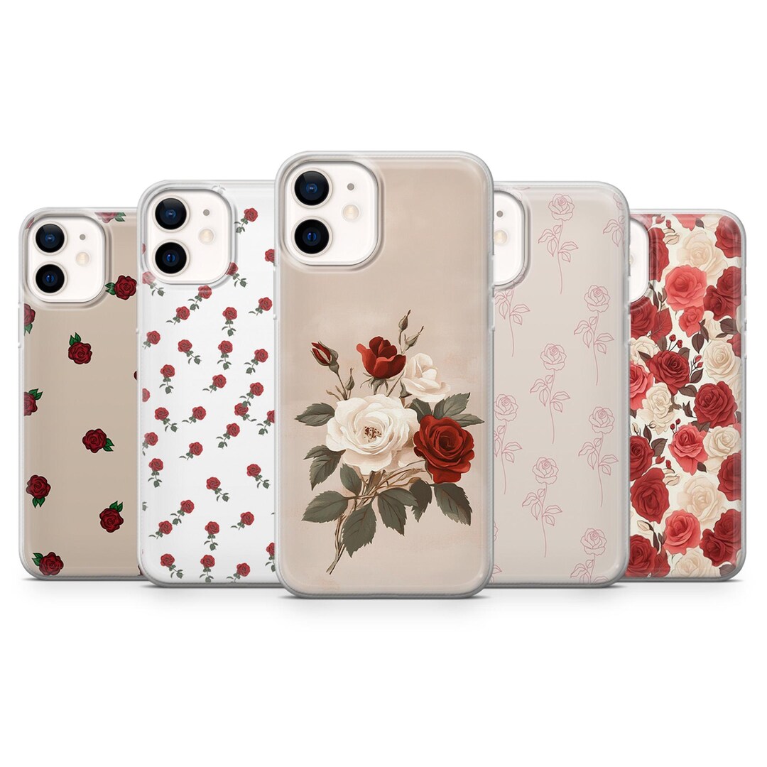 Red Roses Phone Case Floral Cute Cover for iPhone 17pro, 16, 15, 14, 13 ...