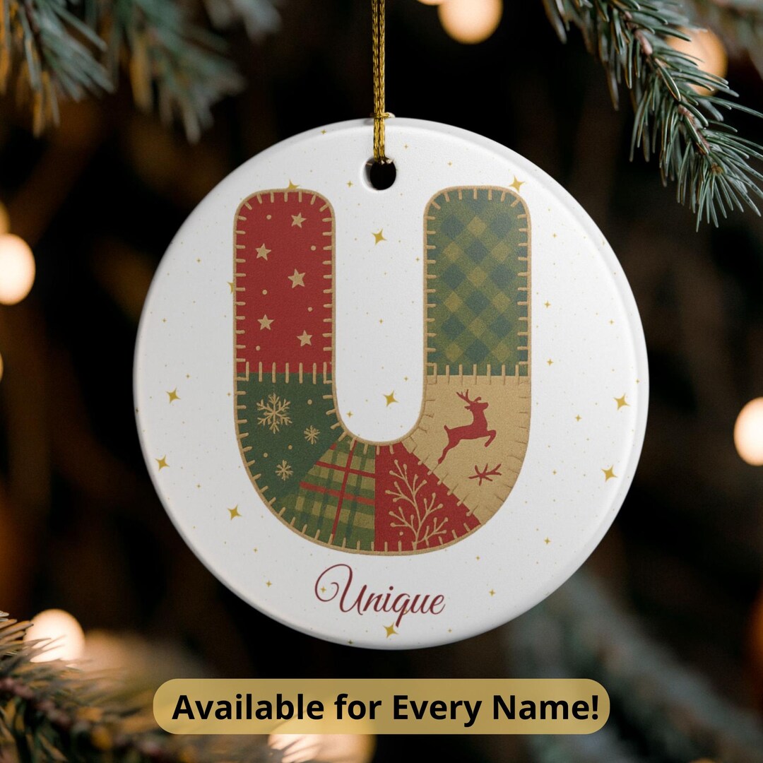 Letter U Ceramic Christmas Ornament: Personalized Holiday Keepsake - Etsy