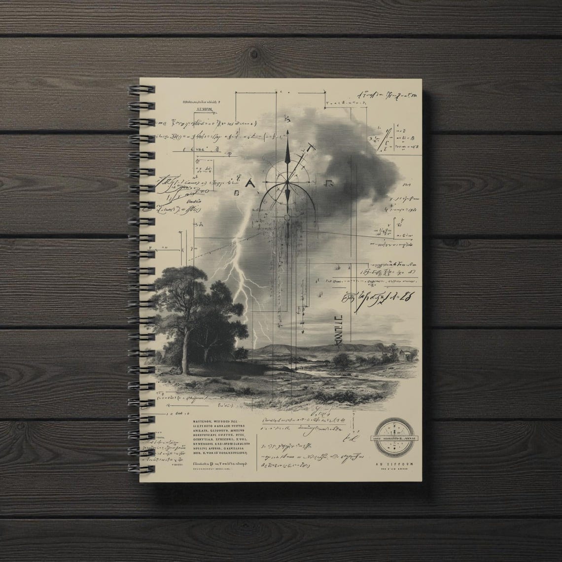 Spiral Notebook Vintage Physics and Storm Design Gift for Scientist or ...