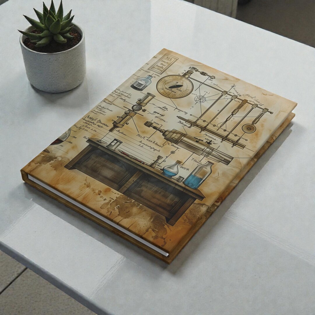 Hardcover Notebook | Vintage Physics Lab Design | 150 Ruled Pages - Etsy