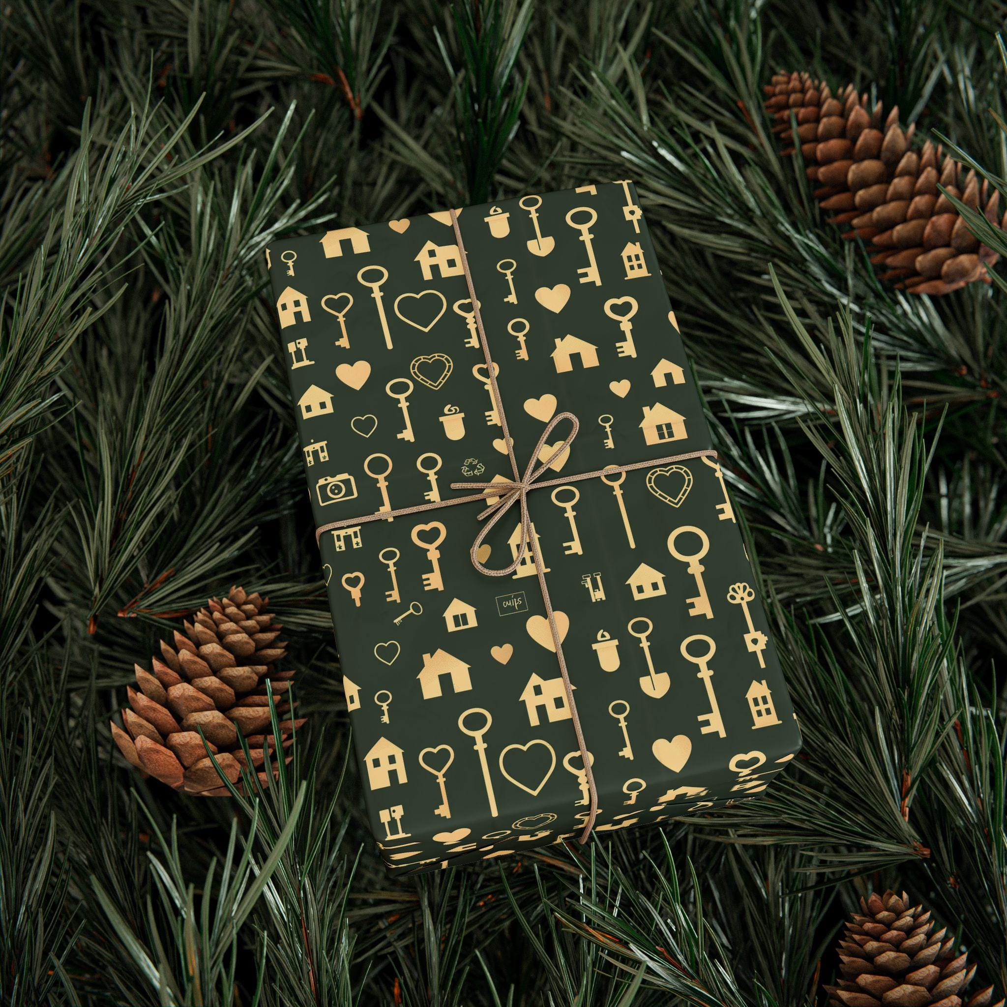 Realtor Wrapping Paper | House & Key Print | Gift Wrap for Real Estate ...